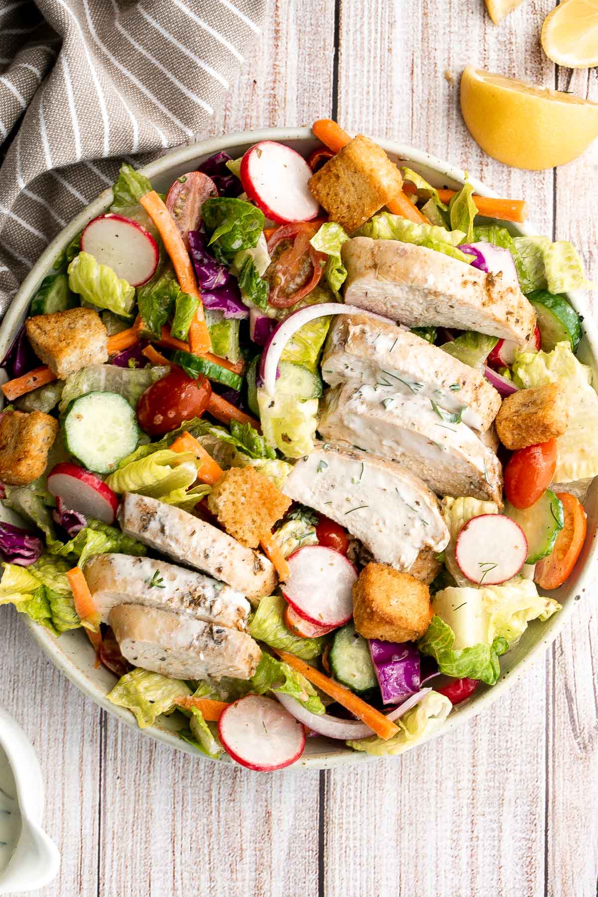 Chicken Garden Salad with Ranch Dressing - Ahead of Thyme