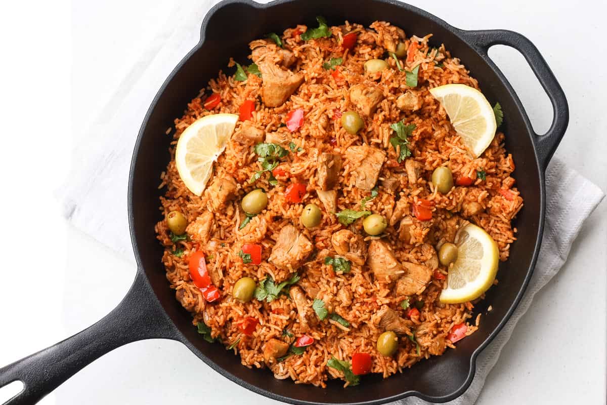 One Pot Spanish Chicken and Rice - Ahead of Thyme