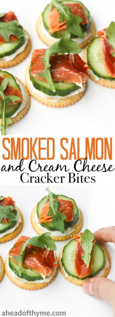 Smoked Salmon and Cream Cheese Cracker Bites - Ahead of Thyme
