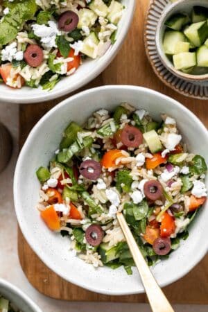 Mediterranean Brown Rice Salad - Ahead of Thyme