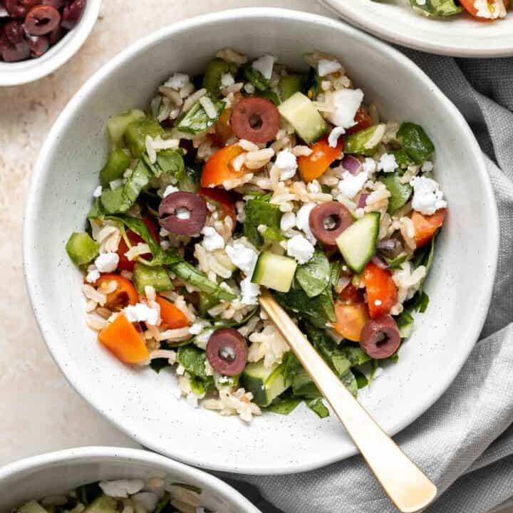 Mediterranean Brown Rice Salad - Ahead of Thyme