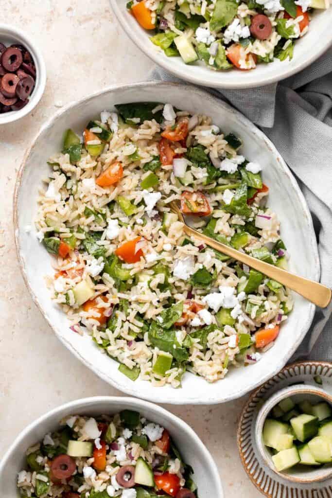 Mediterranean Brown Rice Salad - Ahead of Thyme