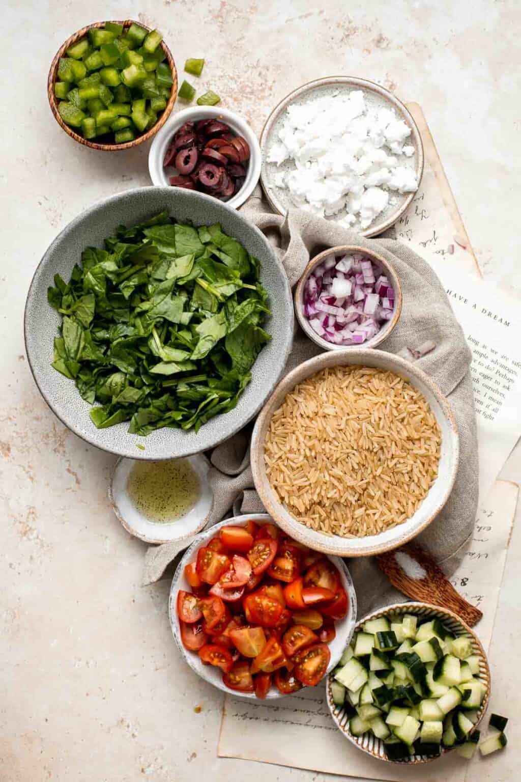 Mediterranean Brown Rice Salad - Ahead of Thyme