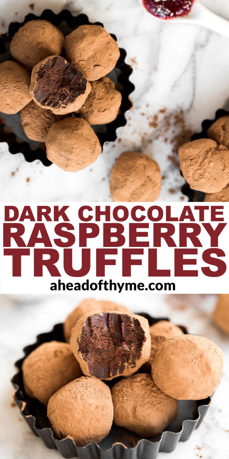 Dark Chocolate Raspberry Truffles - Ahead of Thyme