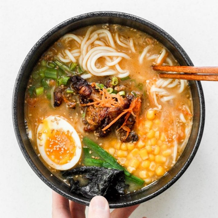 Healthy Miso Ramen with Chicken - Ahead of Thyme