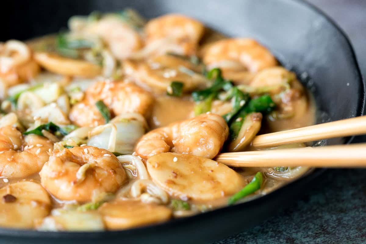 Stir-Fried Rice Cakes with Shrimp - Ahead of Thyme