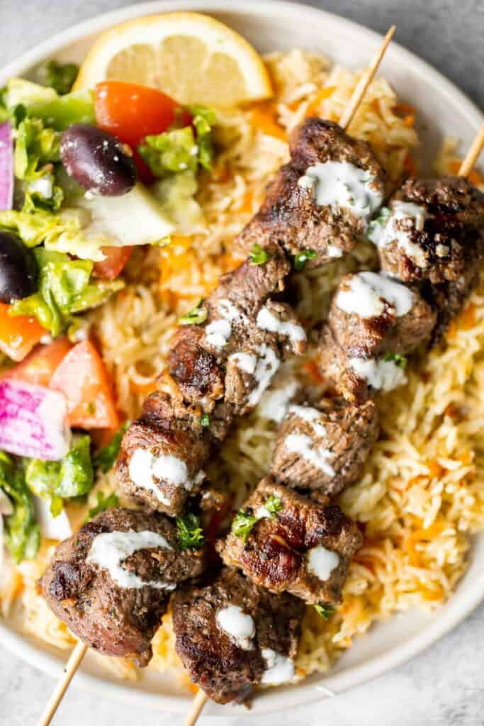 Greek Lamb Souvlaki Skewers - Ahead of Thyme
