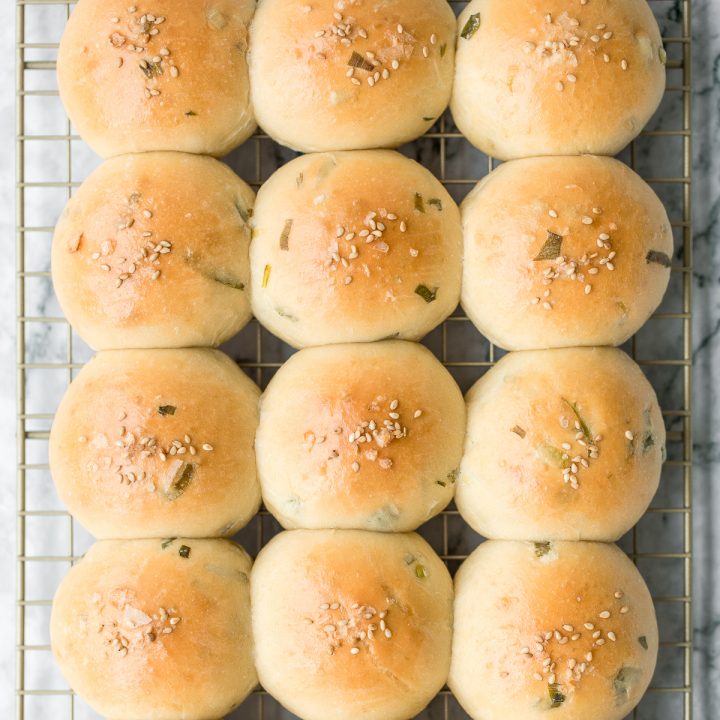 Quick Dinner Bread Rolls with Green Onions - Ahead of Thyme