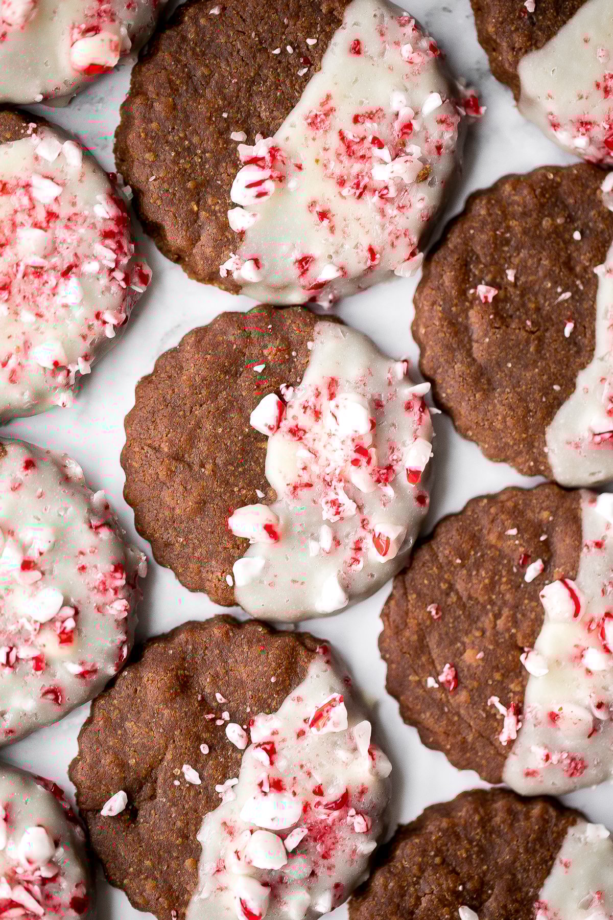 White Chocolate Peppermint Gingerbread Cookies - Ahead of Thyme