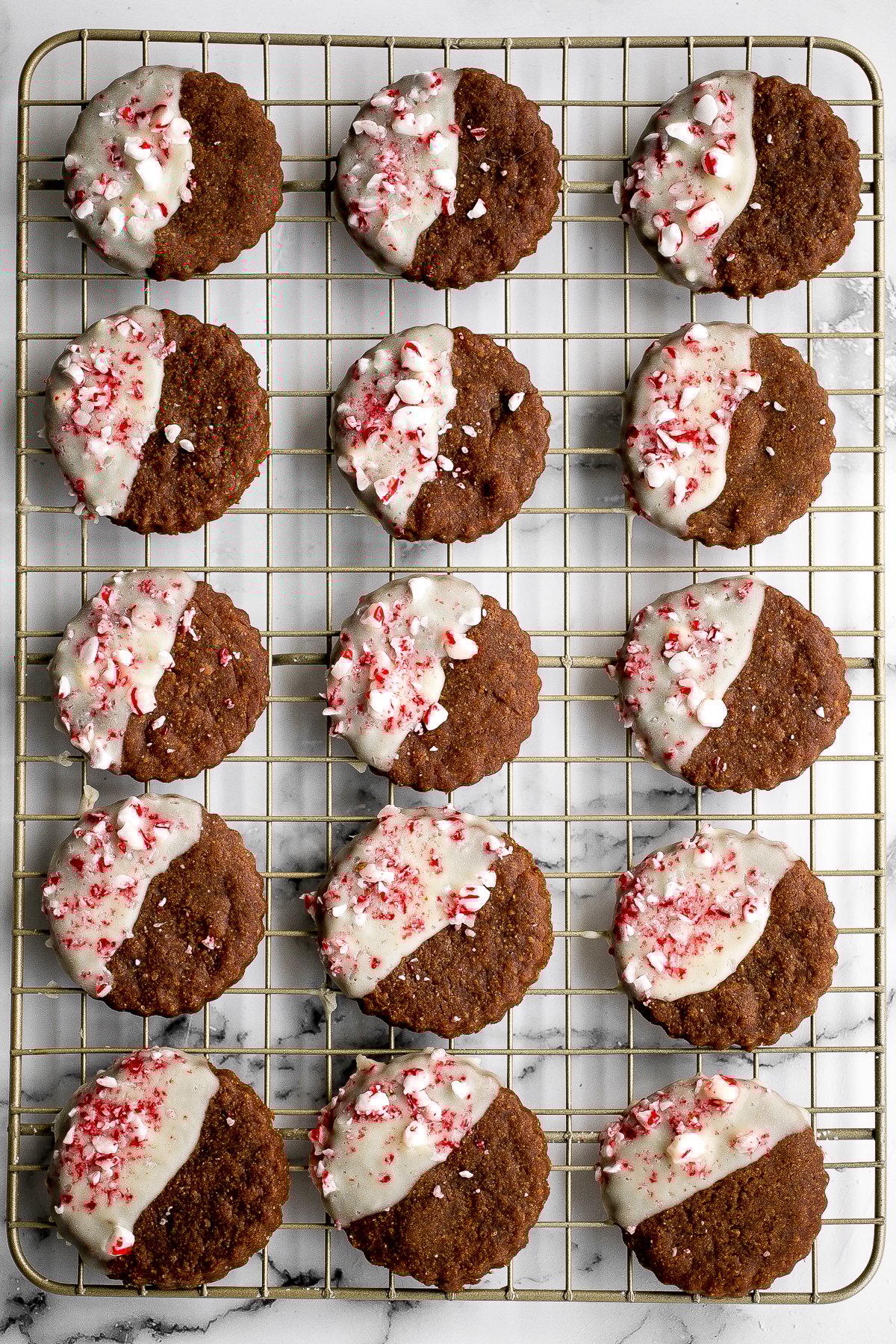 White Chocolate Peppermint Gingerbread Cookies - Ahead of Thyme
