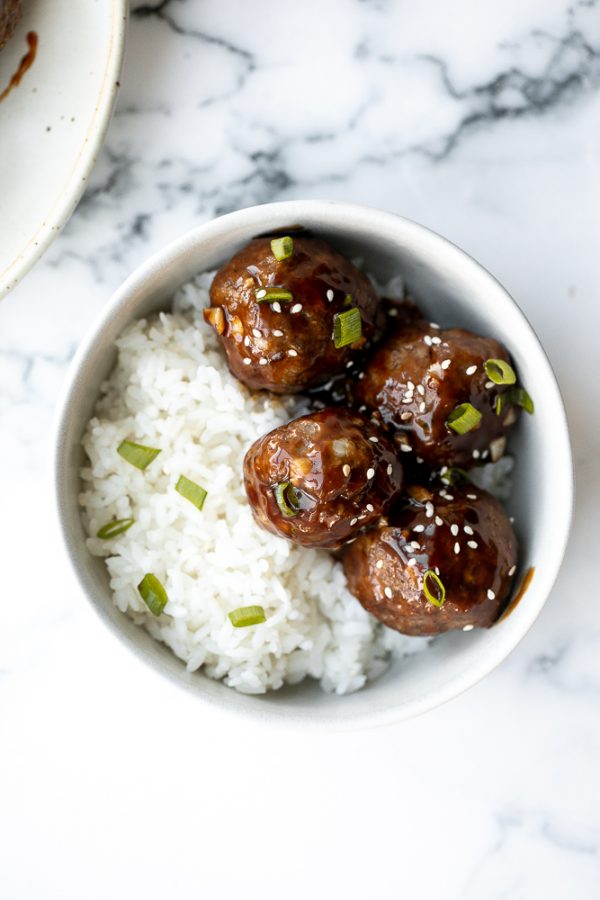 Sticky Honey Garlic Meatballs - Ahead of Thyme