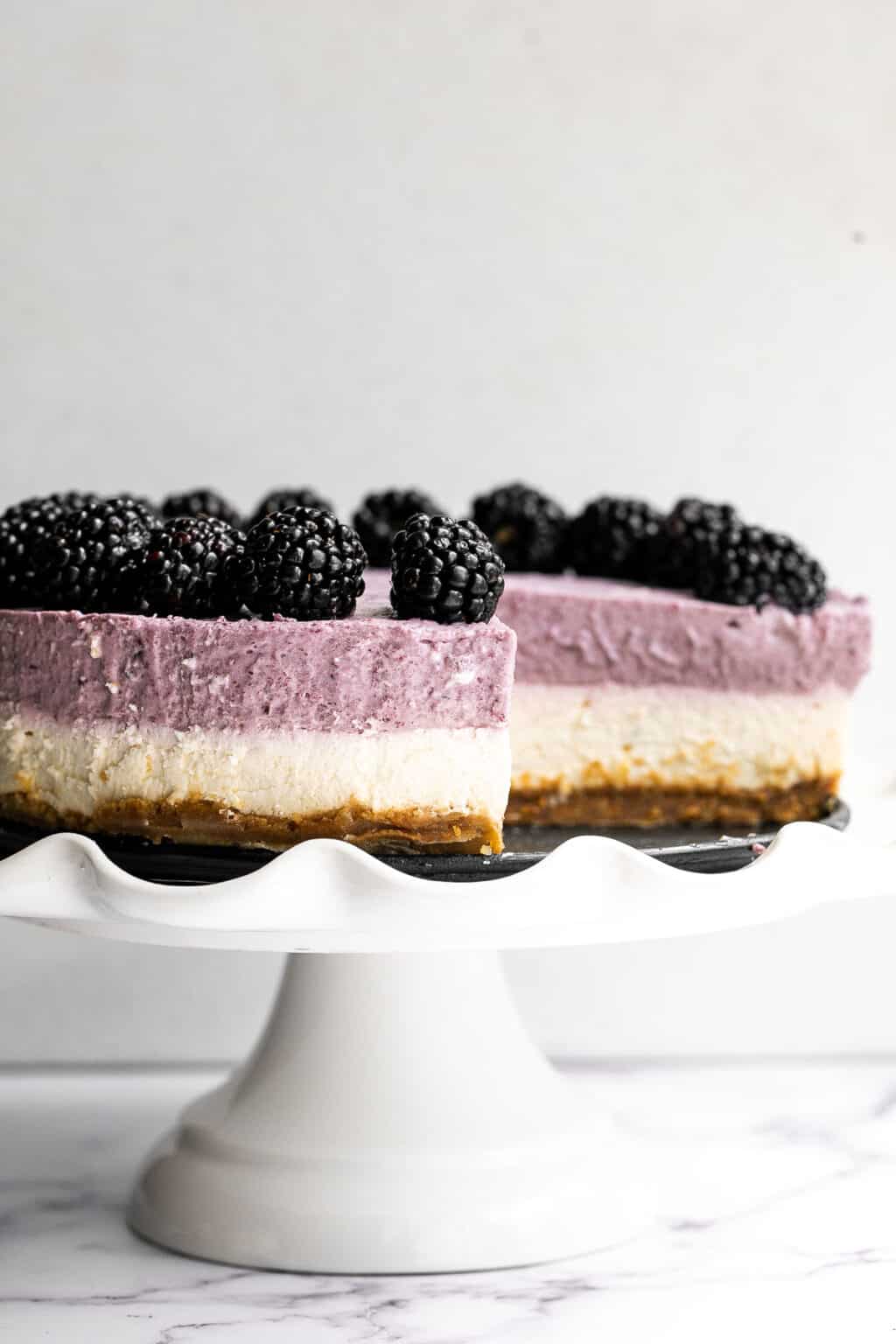 No Bake Blackberry Cheesecake - Ahead of Thyme