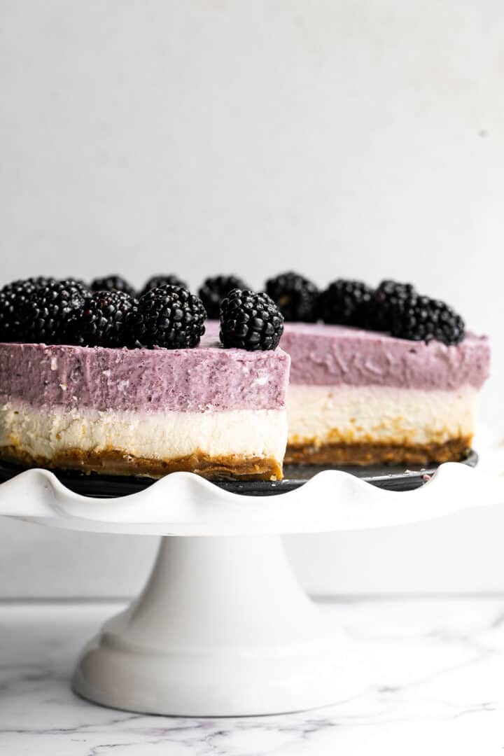 No Bake Blackberry Cheesecake - Ahead of Thyme