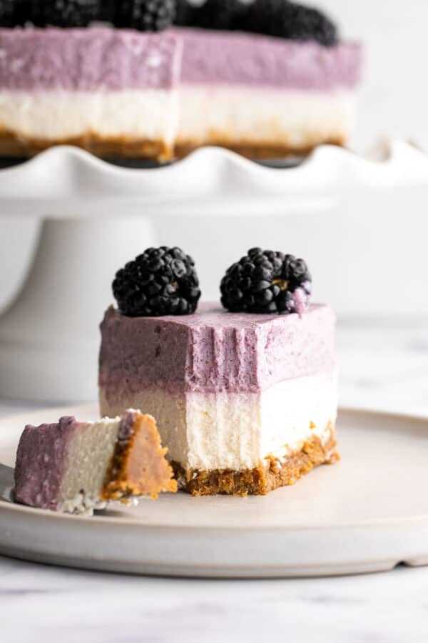 No Bake Blackberry Cheesecake - Ahead of Thyme