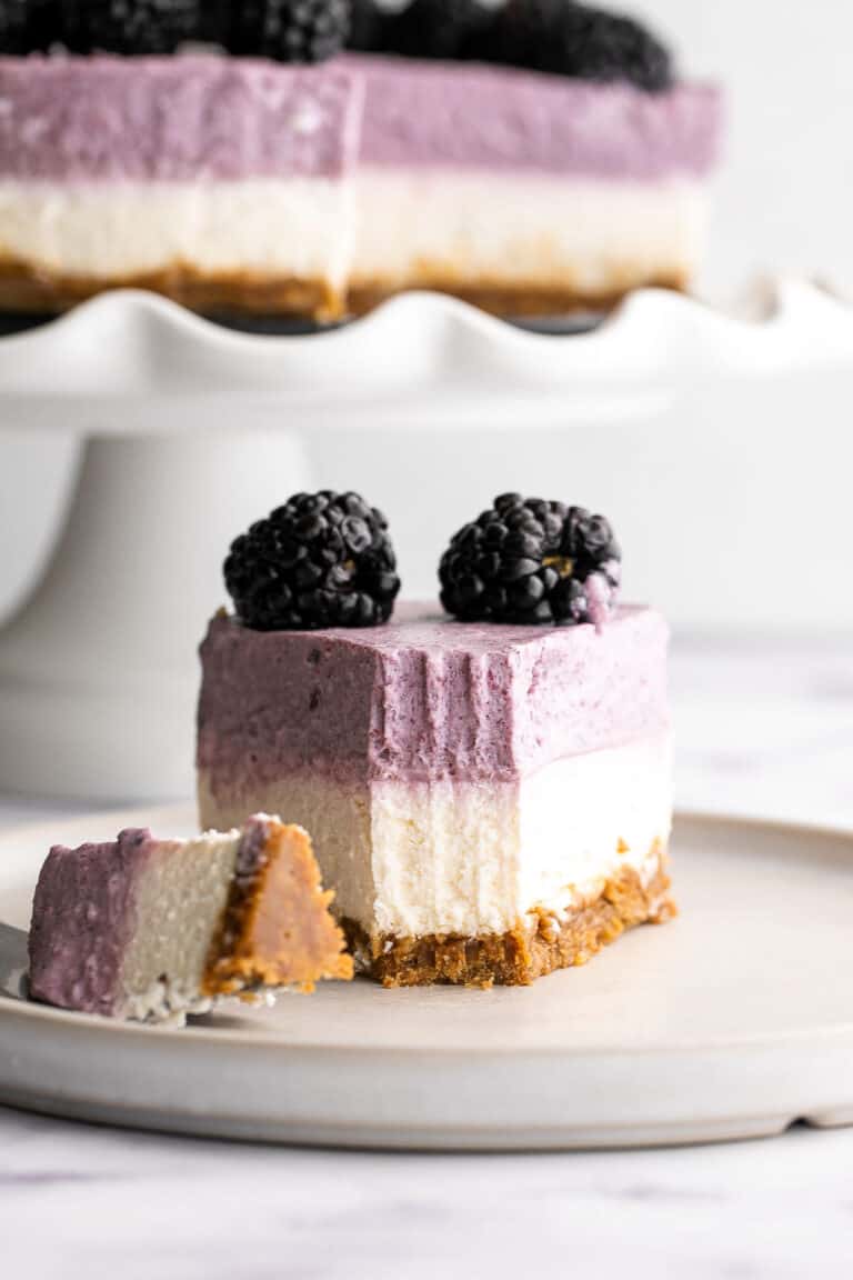 No Bake Blackberry Cheesecake - Ahead of Thyme