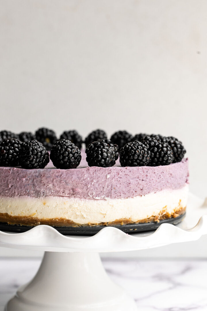 No Bake Blackberry Cheesecake - Ahead of Thyme