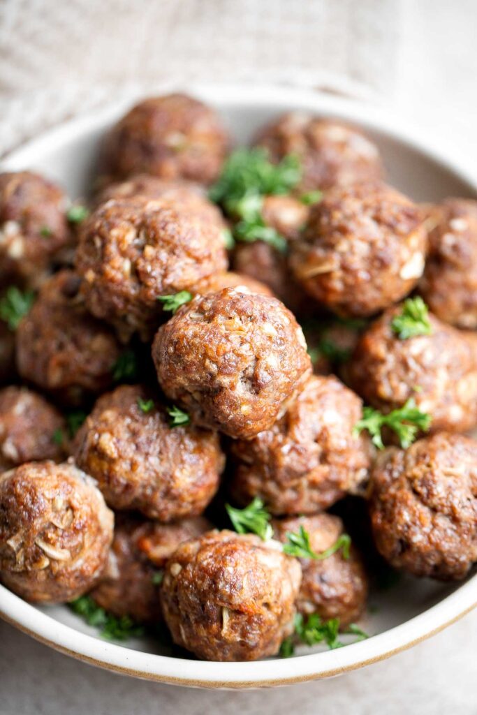 Easy Baked Meatballs - Ahead of Thyme