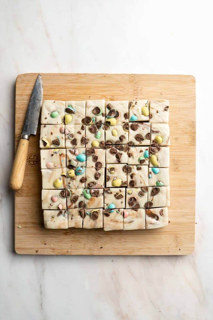 Mini Egg Easter Fudge - Ahead of Thyme
