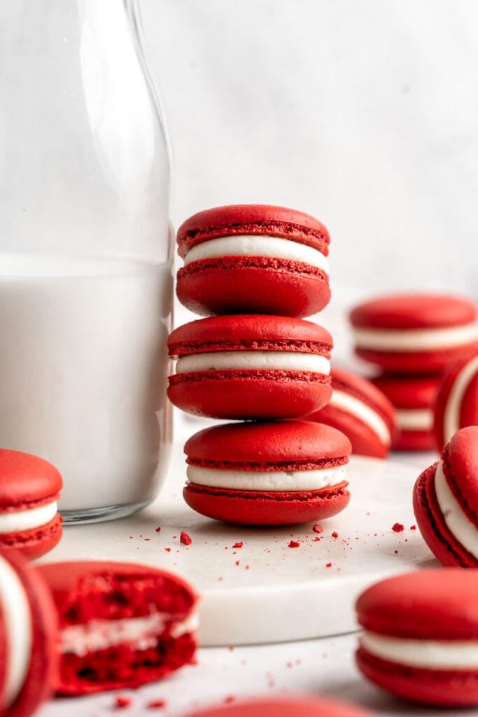 Red Velvet Macarons - Ahead of Thyme