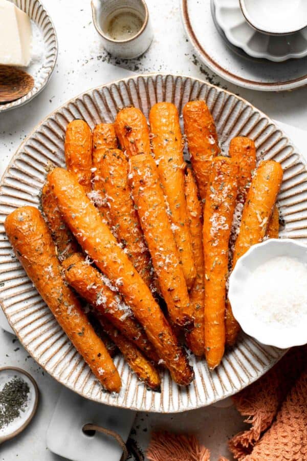 Garlic Parmesan Roasted Carrots - Ahead of Thyme