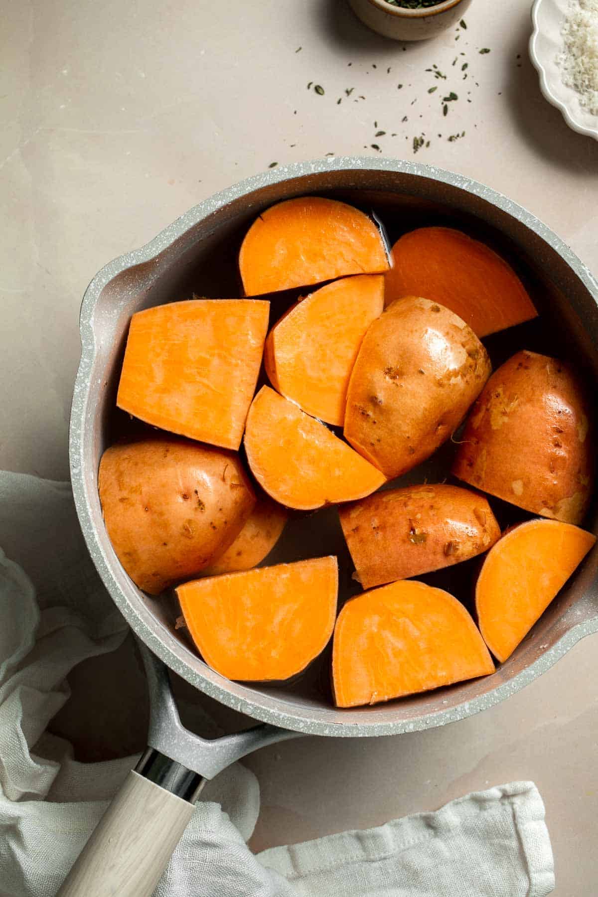 Smashed Sweet Potatoes - Ahead of Thyme