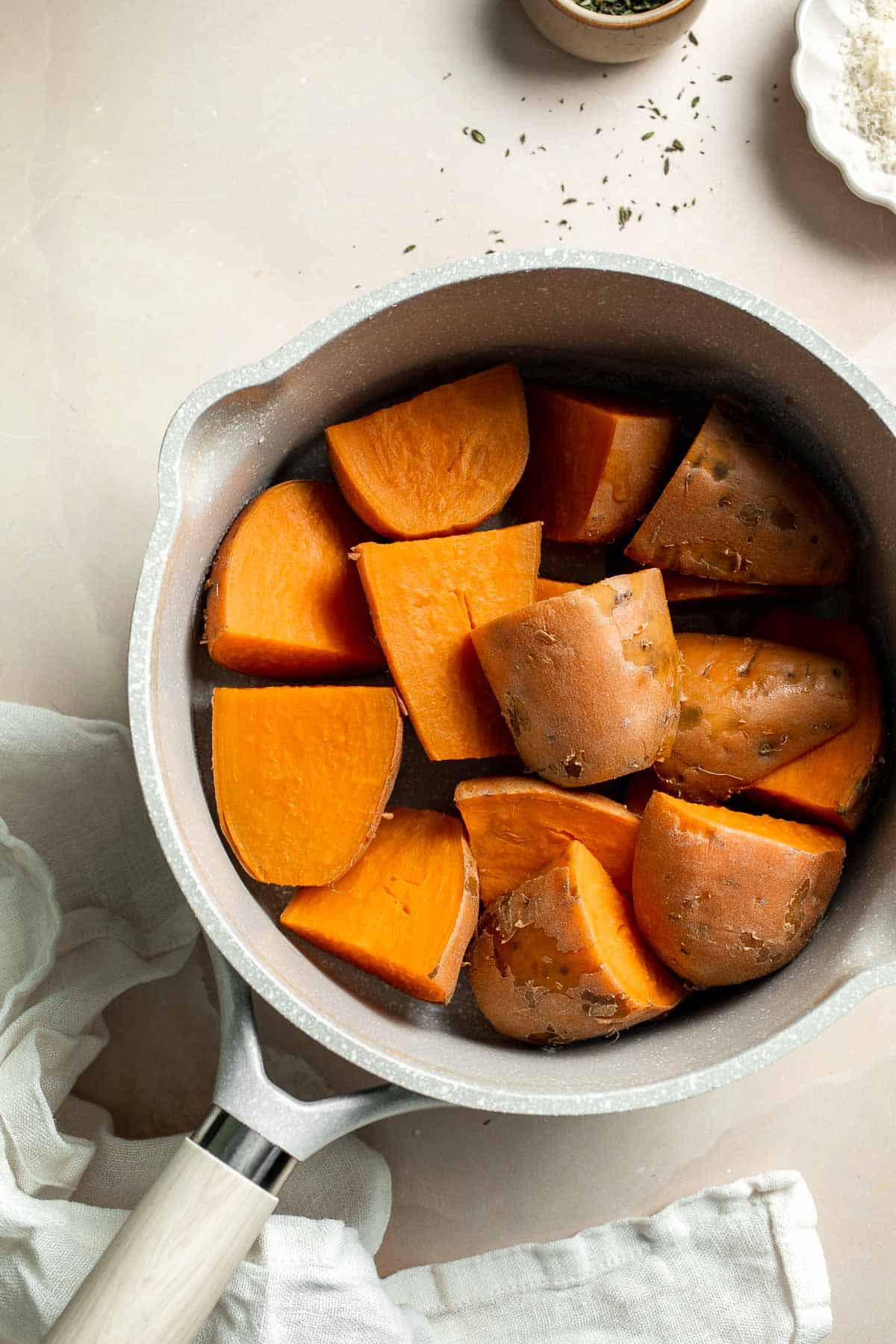 Smashed Sweet Potatoes - Ahead of Thyme