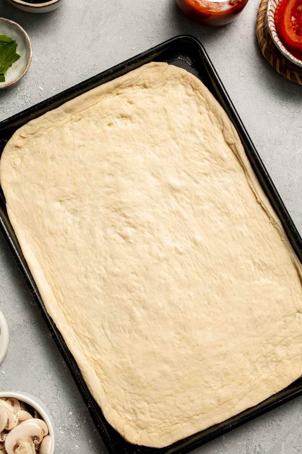 Easy Sheet Pan Pizza with Crispy Crust - Ahead of Thyme