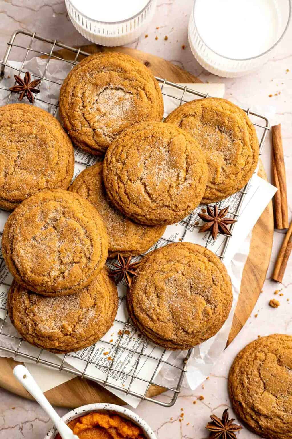 Soft and Chewy Pumpkin Snickerdoodles - Ahead of Thyme
