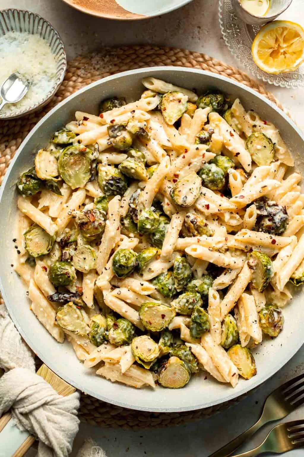 Roasted Brussels Sprouts Pasta - Ahead of Thyme